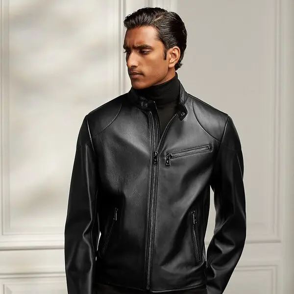 Ralph Lauren Leather Biker Jacket - Polo Black | Editorialist